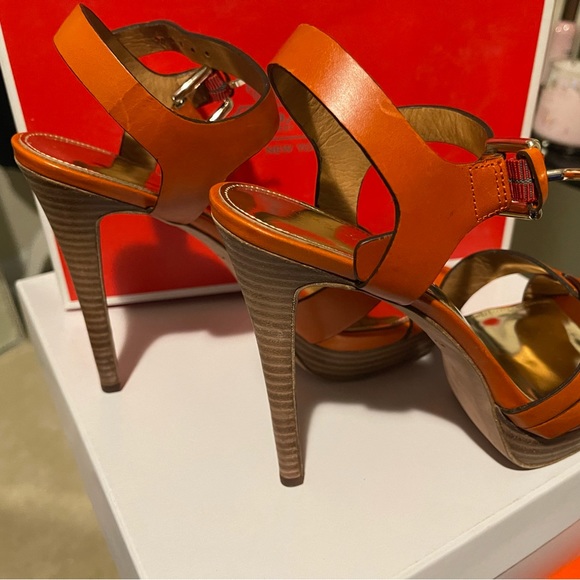 Coach | Shoes | Coach Papaya Size 8 Open Toe With 4 Inch Heel | Poshmark